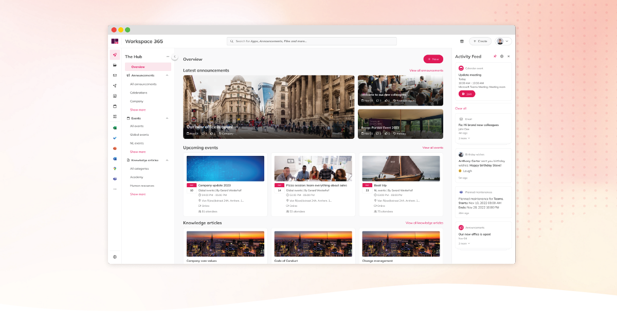 Workspace 365 | Gestroomlijnde communicatie met de Hub